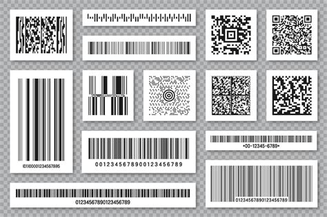 Premium Vector Set Of Product Barcodes And Qr Codes Identification Tracking Code Serial Number