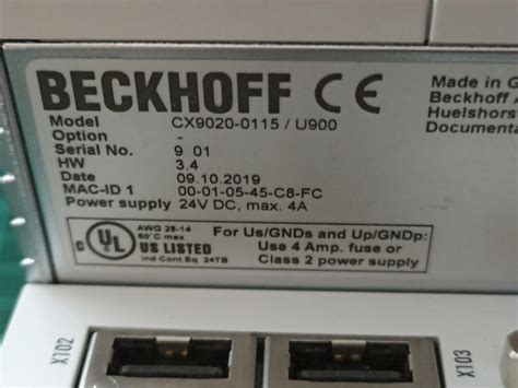 Plc Beckhoff Cpu Cx9020 0115 3x I O Modul Aukro