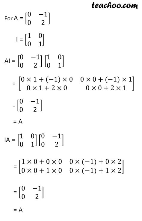 Properties Of Multiplication Of Matrices With Proof Teachoo