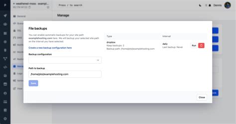 File Backups Server Management Tool