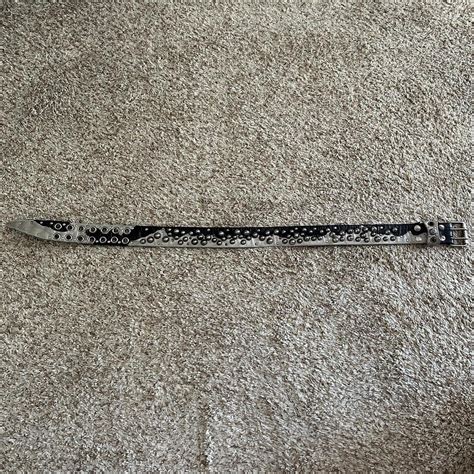 Kmrii White Python Cone Studded Belt Offer Depop