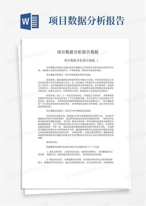 项目数据分析报告word模板下载 编号lngzdddg 熊猫办公