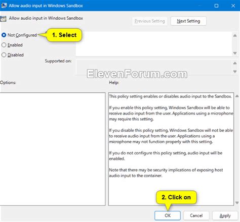Enable Or Disable Audio Input In Windows Sandbox In Windows 11