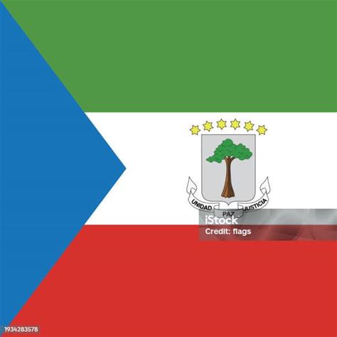 적도 기니 국기 플래그 아이콘입니다 표준 색상 사각형 깃발입니다 사각형 아이콘입니다 컴퓨터 일러스트레이션 디지털 일러스트레이션