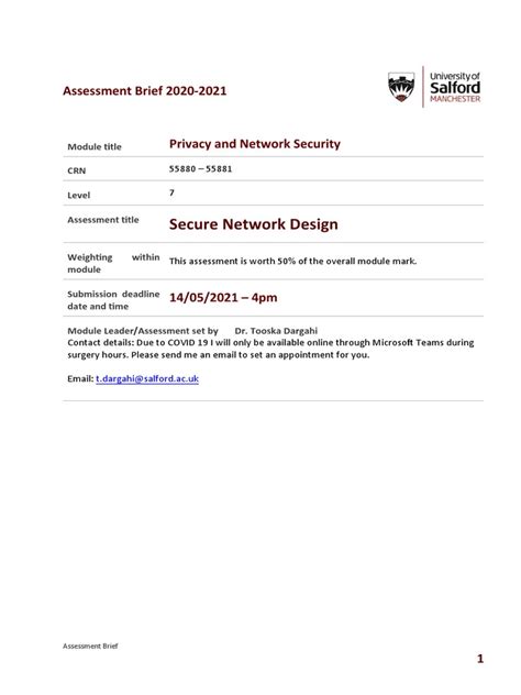 Secure Network Design Assignment 2020 2021 Pdf Denial Of Service