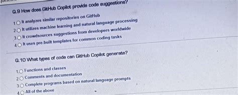 Q 9 How Does GitHub Copilot Provide Code StudyX