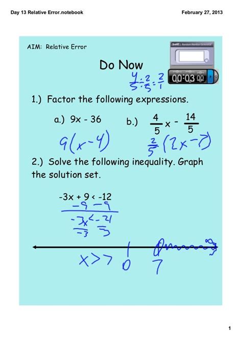 Day 13 Relative Error