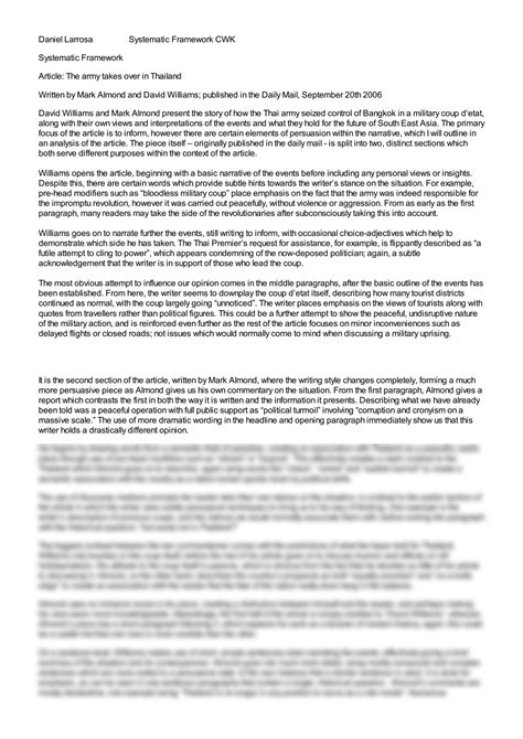 Solution Systematic Framework Analysis Studypool