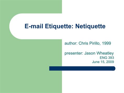 Netiquette