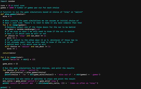 Testing The Monty Hall Problem Using A Python Program To Run Game Simulations Cetre Blog