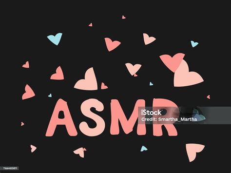 Asmr 벡터 격리 로고 아이콘 자율 감각 자오선 응답 그림입니다 플라잉 핑크와 블루 하트 가수에 대한 스톡 벡터 아트 및 기타 이미지 Istock