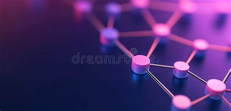 Abstract Neural Network Concept With Glowing Connections And Nodes Stock Illustration