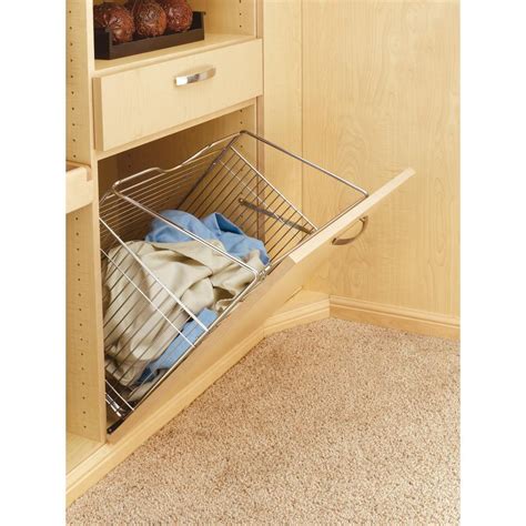 Rev A Shelf 16 In X 19 73 In Satin Nickel Pull Out Hamper Basket CTOHB 161319 SN 52 The Home