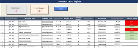 Iso 9001 Qms Document Control Register It Governance Docs