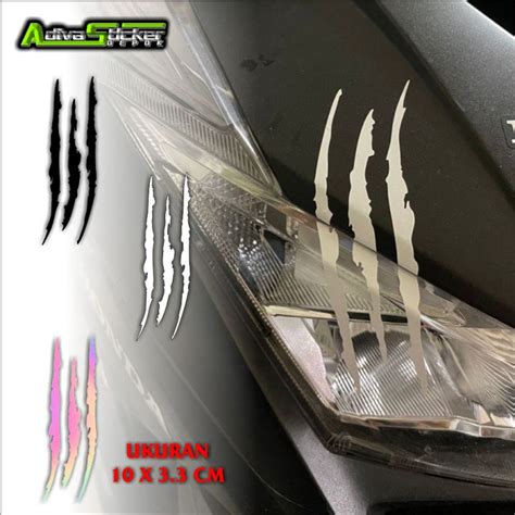 Stiker Cakar Monster Sticker Cakaran Monster Pada Lampu Motor
