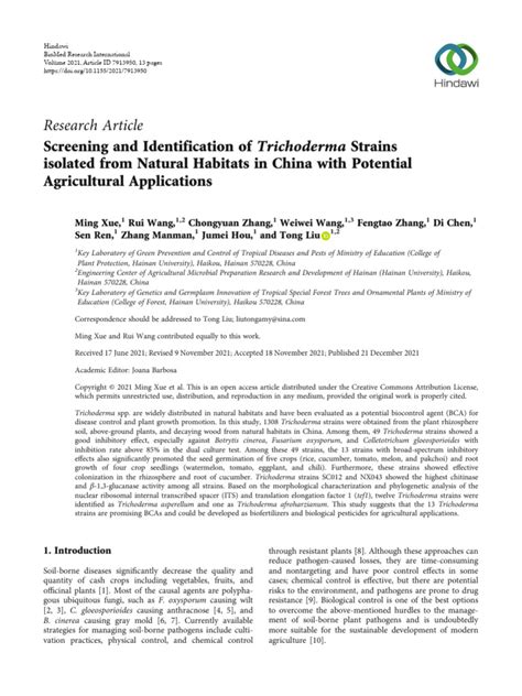 Trichoderma Pdf Fungus Biology