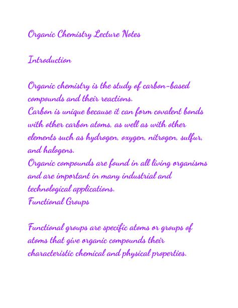 lecture notes on organic chemistry organic chemistry lecture notes introduction organic