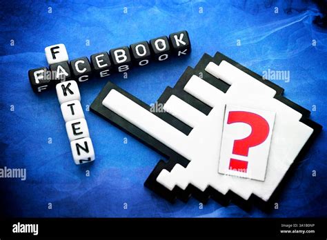 Cube Letters Form The Words Facebook And Facts With Question Marks