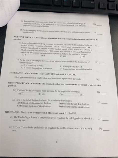 Solved 16 The Central Limit Theorem States That If The