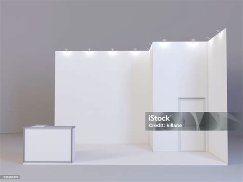 무역 전시 스탠드 전시 라운드 전시 장비 공간에 있는 Ackground의 3d 렌더링 시각화 0명에 대한 스톡 사진 및 기타 이미지 Istock