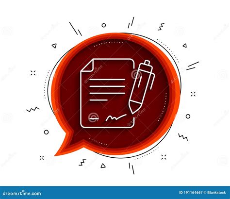 Signing Document Line Icon Contract Signature Sign Agreement File