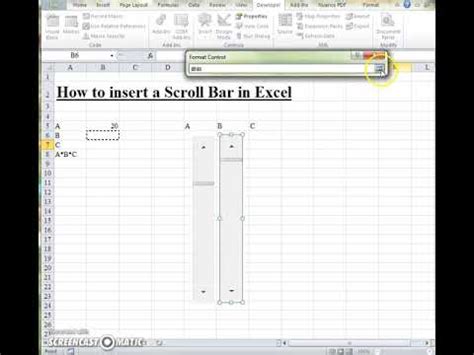 Excel Tutorial How To Create A Scroll Bar Slider Scale YouTube
