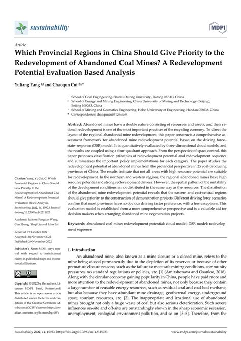 Pdf Which Provincial Regions In China Should Give Priority To The Redevelopment Of Abandoned