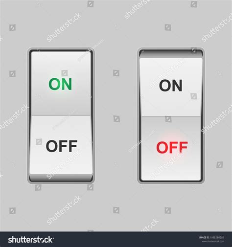 Realistic Toggle Switch On Off Positions Stock Vector Royalty Free 1088288285