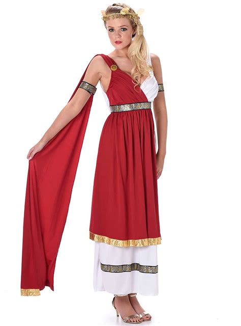 Ancient Greek Toga White And Red Costume Dress Womens Greek Costume