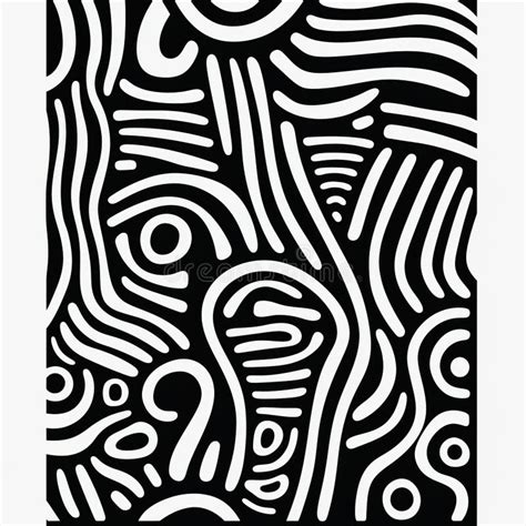 Bold And Minimalistic Black And White Abstract Art Stock Illustration Illustration Of