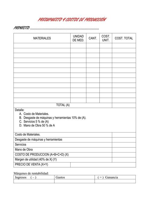 Formato Orden De Producción En Excel Y Pdf