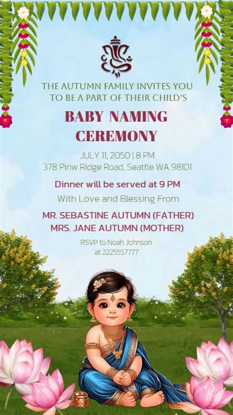 Indian Naming Ceremony Invitation Template Free Download Indian Naming Ceremony Invitation Template Free Download