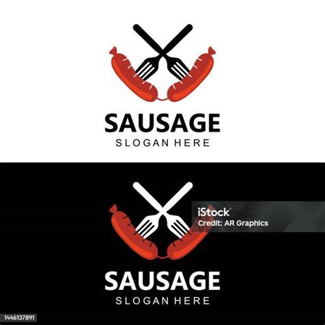 소시지 로고 현대 음식 벡터 그릴 식품 브랜드 디자인 바베큐 소시지 가게 핫도그 돼지고기에 대한 스톡 벡터 아트 및 기타 이미지