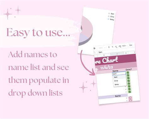 Chore Chart Spreadsheet Template Etsy