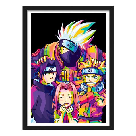 Yourcanvas Naruto Sasuke Sakura Kakashi Team 7 Naruto Frames And Posters Anime Frames