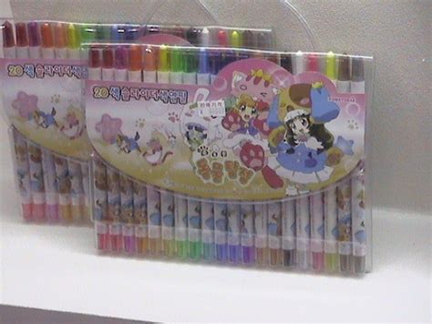 고전문구 바른손 캐릭터 20색 슬라이더 색연필 6종 세컨웨어헬로마켓