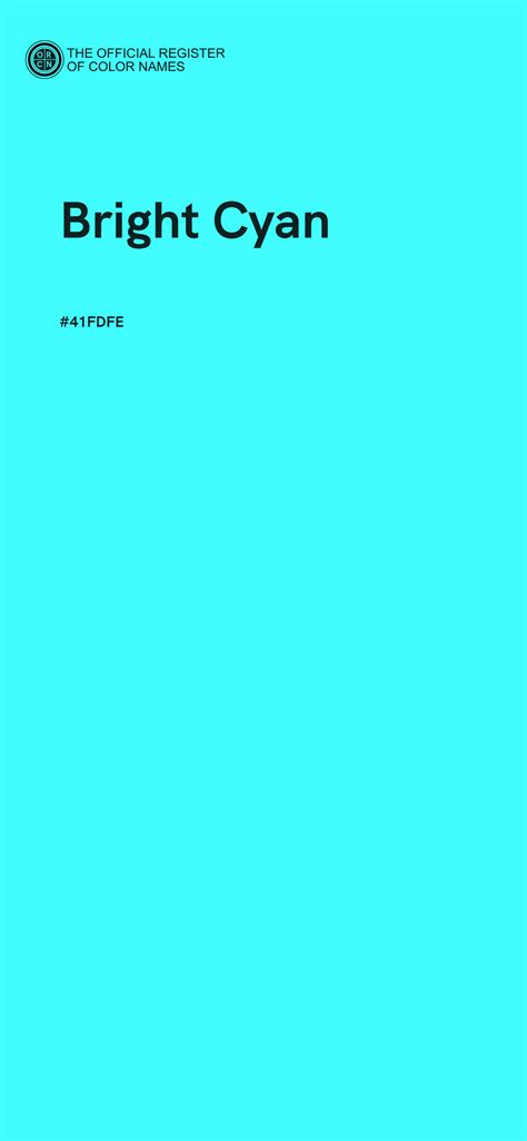 Bright Cyan Color 41fdfe The Official Register Of Color Names