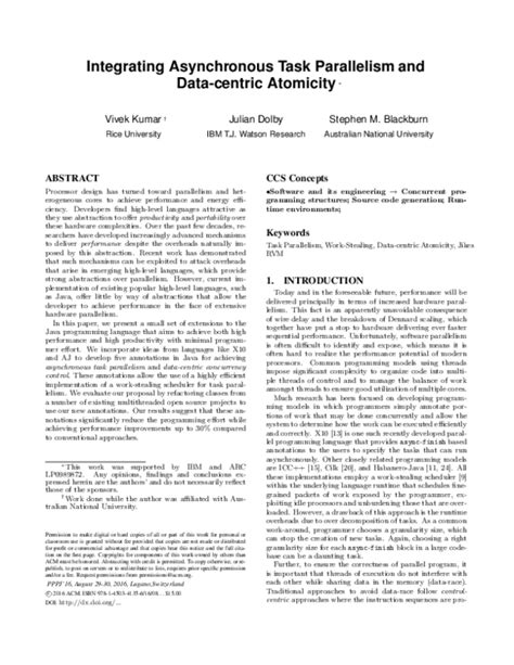 Pdf Integrating Asynchronous Task Parallelism And Data Centric Atomicity
