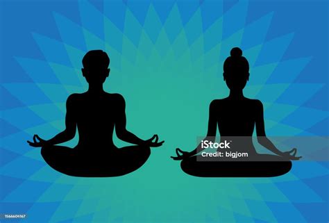 연꽃 자세의 실루엣으로 인간을 명상하고 있다 요가 아이콘입니다 웰빙 개념입니다 개념에 대한 스톡 벡터 아트 및 기타 이미지 개념 건강한 생활방식 균형 Istock