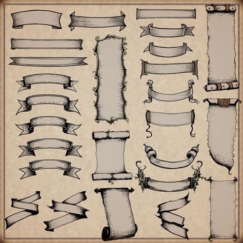 Medieval Ribbons Banners And Parchments Assets Megapack Commercial