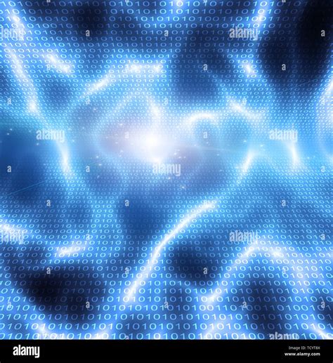 Background With Binary Code And Light Fluctuations Stock Photo Alamy