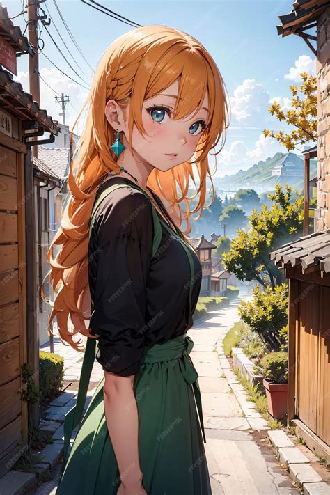 Premium Photo Girl With Orange Hair And Blue Eyes