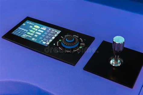 Blue Ship Control Panel With Dynamic Positioning Control Panel Stock Image Image Of Joystick