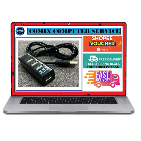 USB 2 0 HIGH SPEED 4 PORT HUB READY STOCK Shopee Malaysia