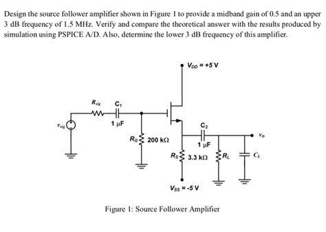 Solved Design The Source Follower Amplifier Shown In Figure