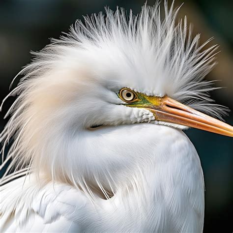 Premium Ai Image White Buck Egret Bird With Hair Head Generative Ai
