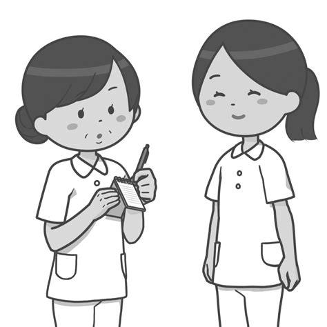 元社会人の看護学生の実習風景のイラスト🎨【フリー素材】｜看護roo カンゴルー