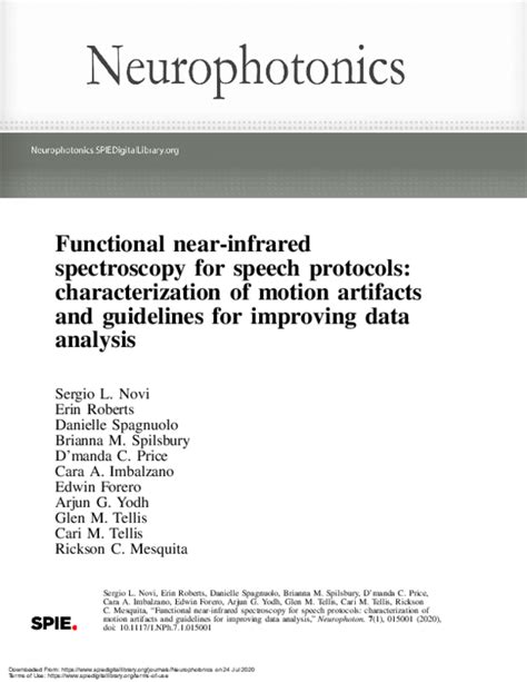 Pdf Functional Near Infrared Spectroscopy For Speech Protocols