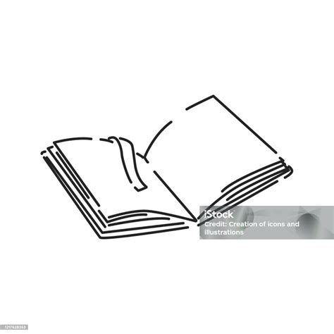 책 검은 선 아이콘을 엽니 다 즉시 읽을 수있는 확장 된 형태로 예약하십시오 웹 페이지 모바일 앱 프로모션에 대한 픽토그램 Ui Ux Gui 디자인 요소입니다 편집 가능한