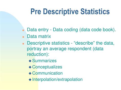 Ppt Basic Data Analysis Descriptive Statistics Powerpoint Presentation Id 548307